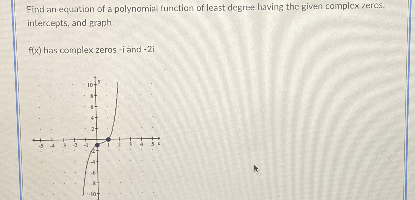 Solved Find an equation of a polynomial function of least | Chegg.com