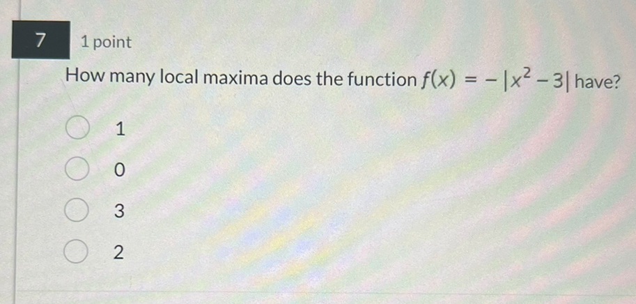 Solved How many local maxima does the function f(x)=-|x2-3| | Chegg.com