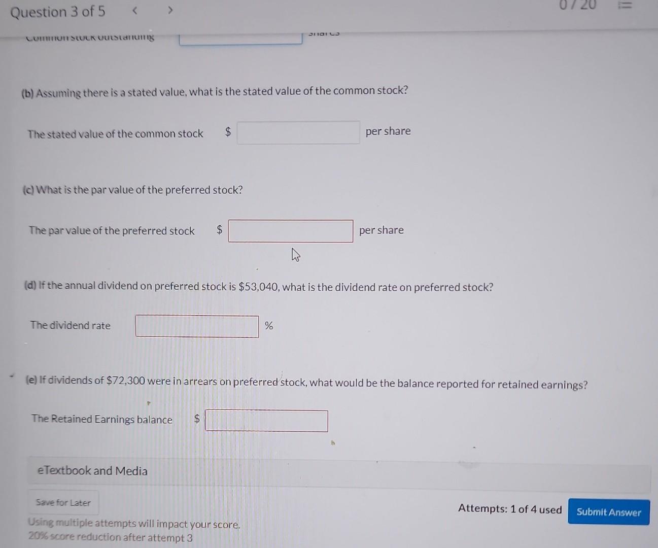 Solved 2 Your answer is incorrect. The stockholders' equity | Chegg.com