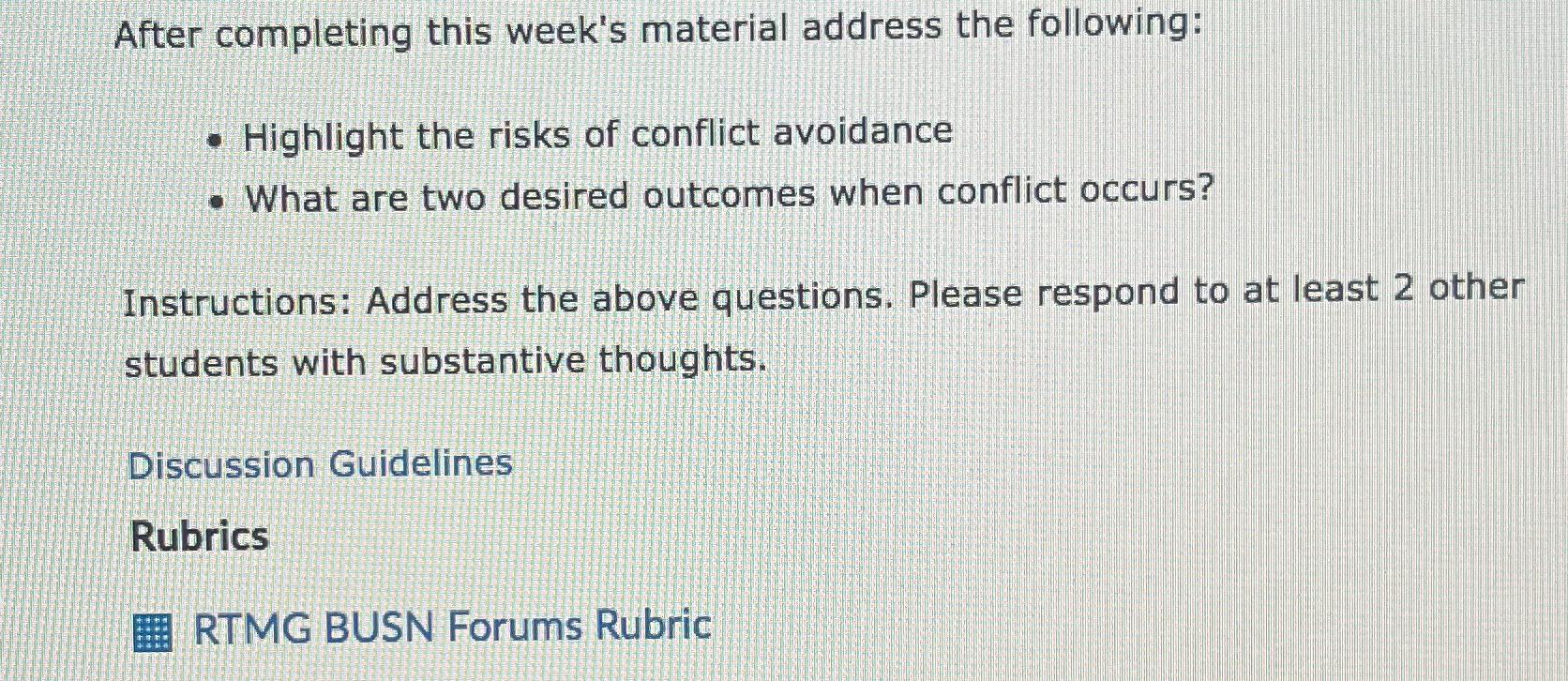 Solved After completing this week's material address the | Chegg.com