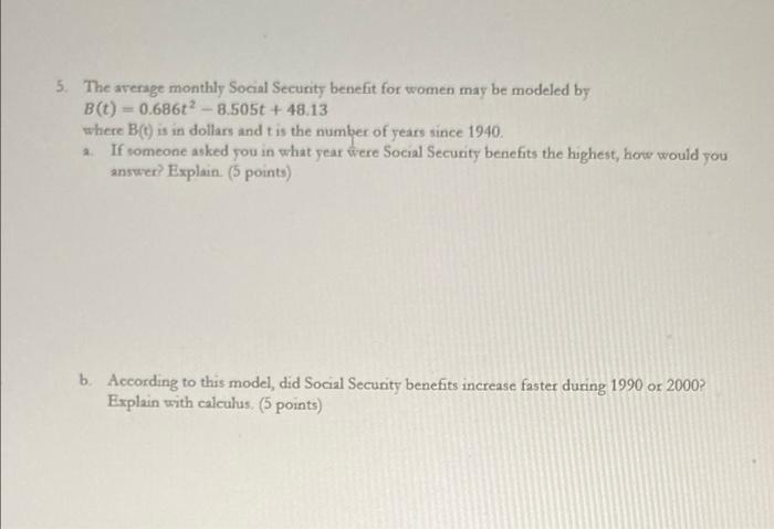 Solved 5. The average monthly Social Security benefit for | Chegg.com