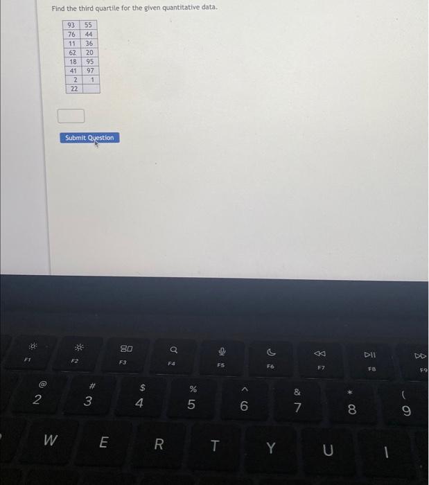 Solved Below is a sample quantitative data set. a. Find the | Chegg.com