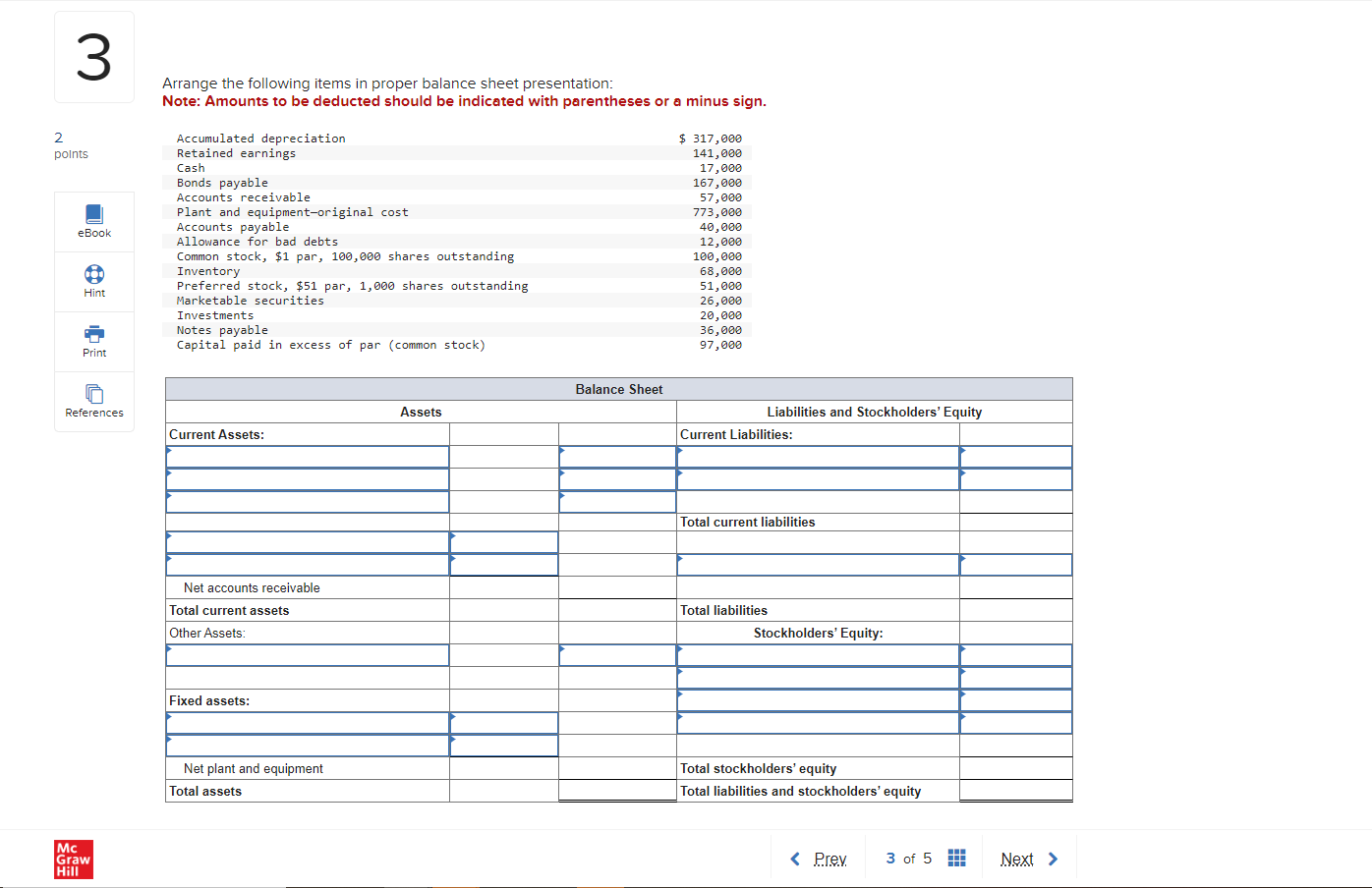 Solved Arrange the following items in proper balance sheet | Chegg.com
