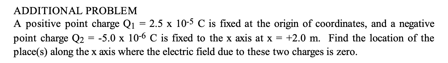 Solved ADDITIONAL PROBLEMA positive point charge | Chegg.com