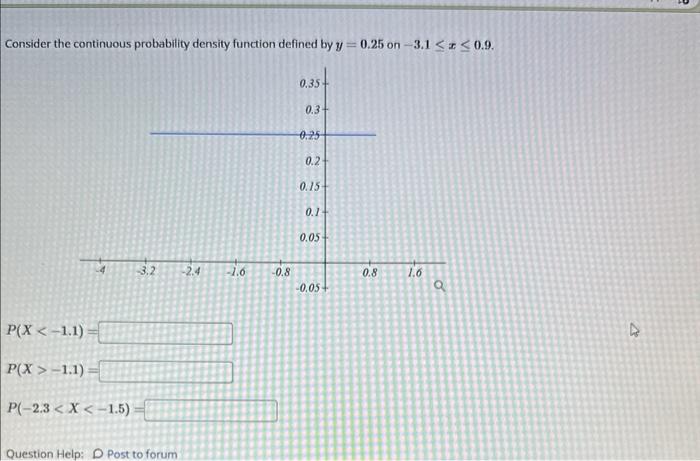 Solved Consider the continuous probability density function | Chegg.com