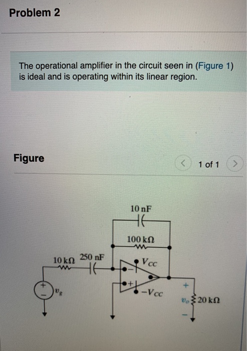 Solved Problem 2 The operational amplifier in the circuit | Chegg.com