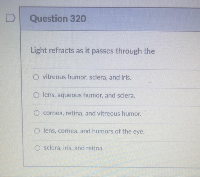 Solved Light refracts as it passes through the vitreous | Chegg.com