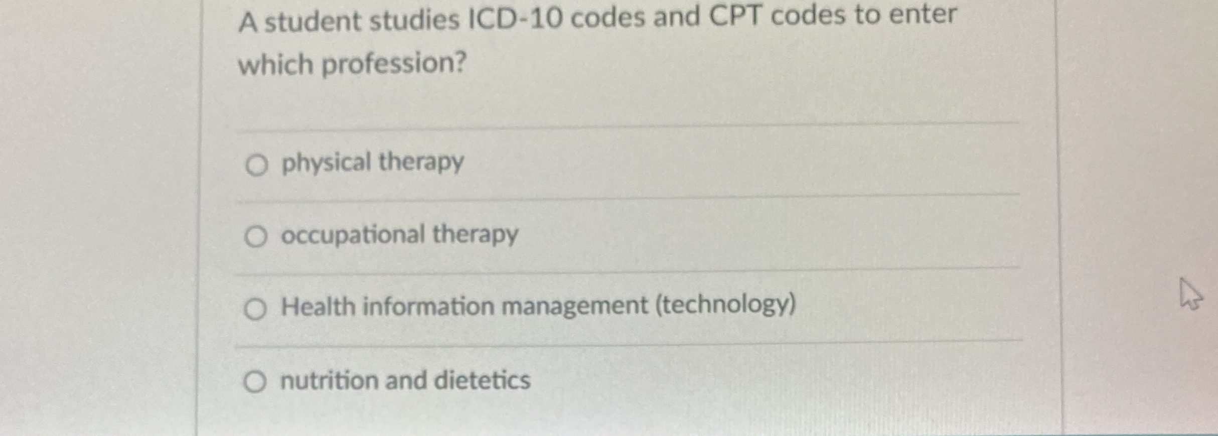 Solved A student studies ICD-10 ﻿codes and CPT codes to | Chegg.com