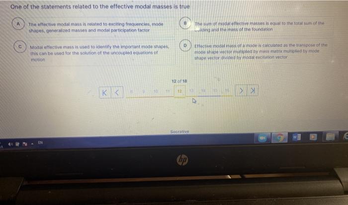 Solved One of the statements related to the effective modal | Chegg.com