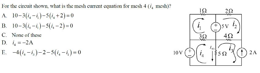 Solved For the circuit shown, what is the mesh current | Chegg.com