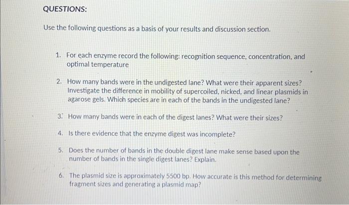 Solved this lab is a plasmid DNA mapping using restriction | Chegg.com