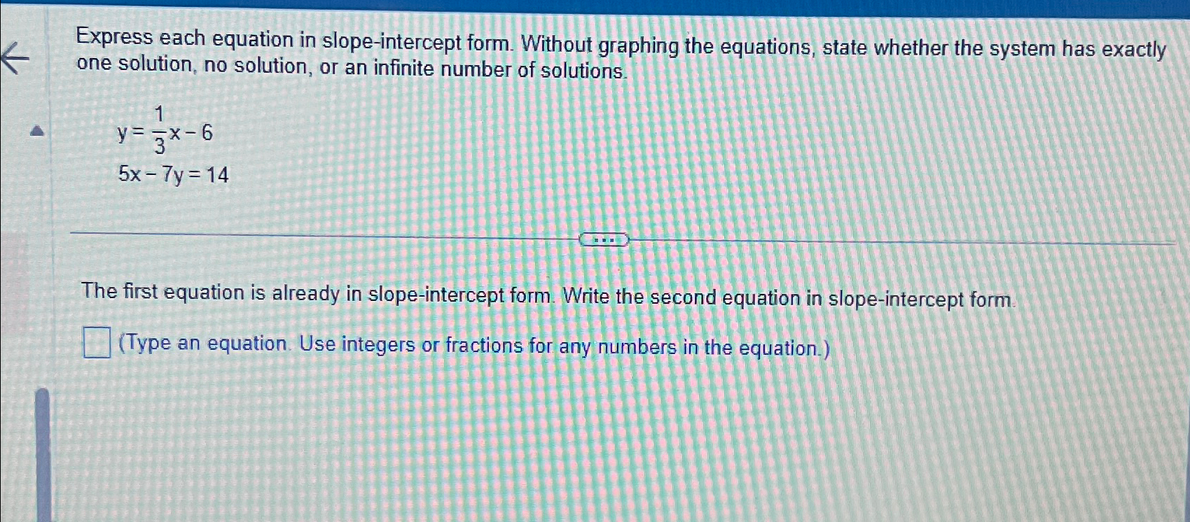Solved Express each equation in slope-intercept form. | Chegg.com