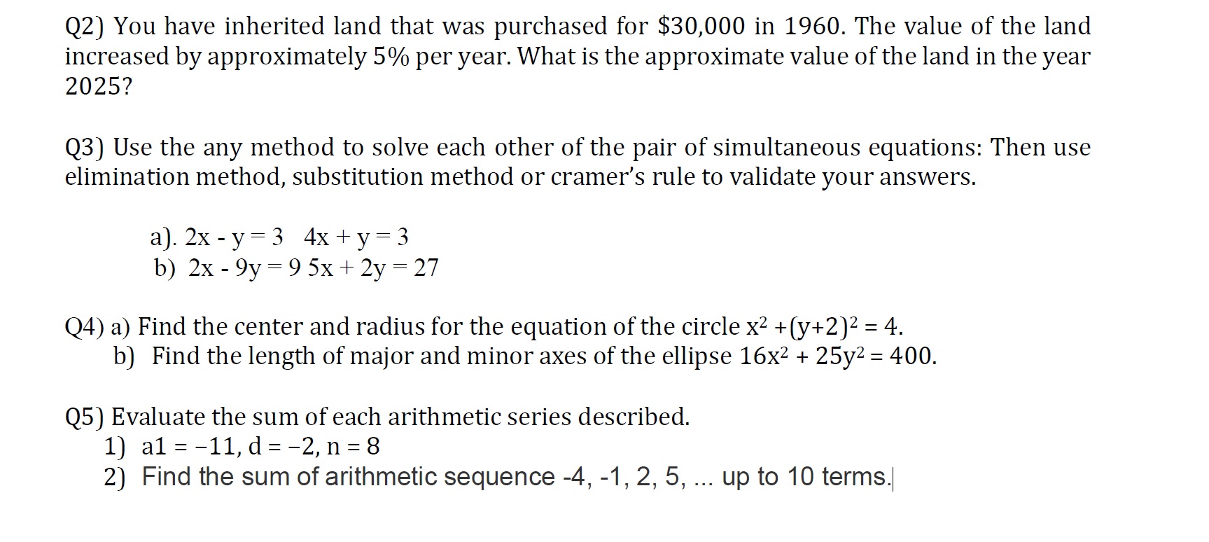 Solved Q2) ﻿You have inherited land that was purchased for | Chegg.com