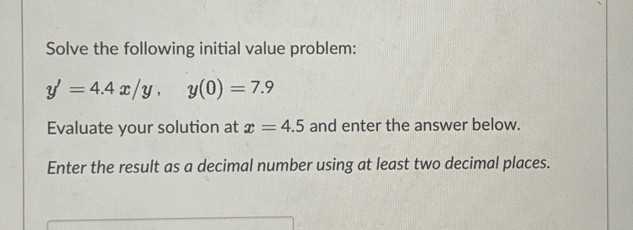 Solved Solve the following initial value | Chegg.com