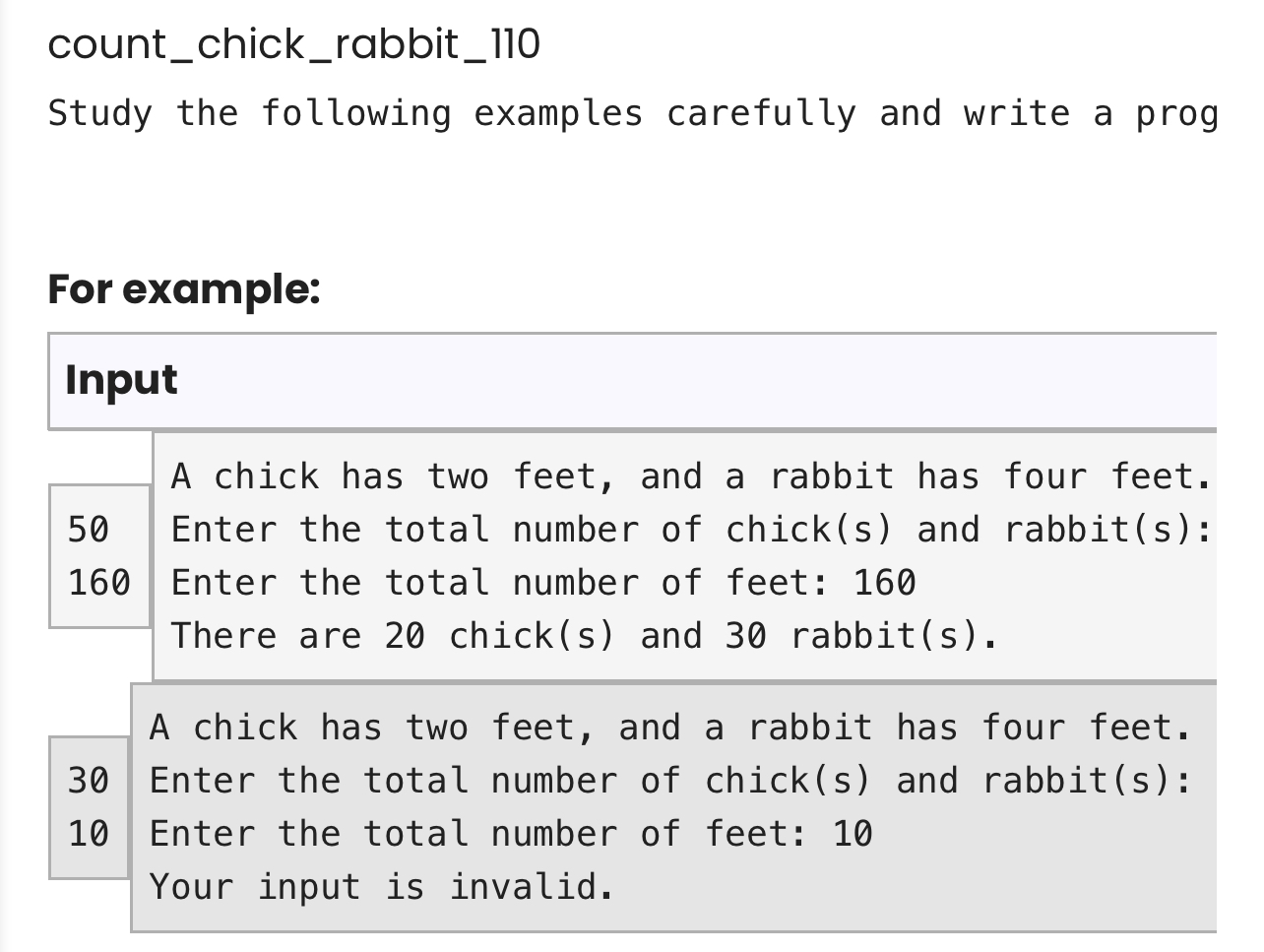 Solved count_chick_rabbit_110Study the following examples | Chegg.com