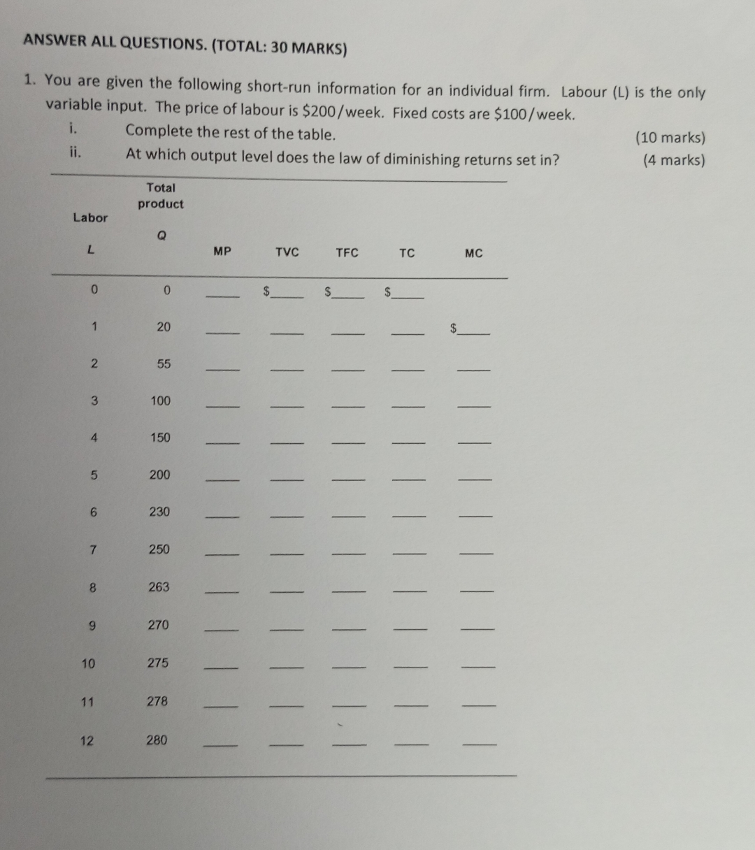 Solved ANSWER ALL QUESTIONS. (TOTAL: 30 ﻿MARKS)You are given | Chegg.com