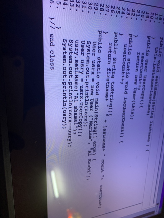 Solved public class User public String firstname; private | Chegg.com
