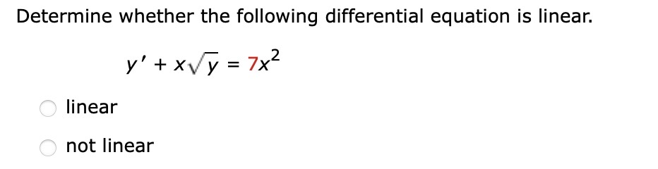 Solved Determine whether the following differential equation | Chegg.com