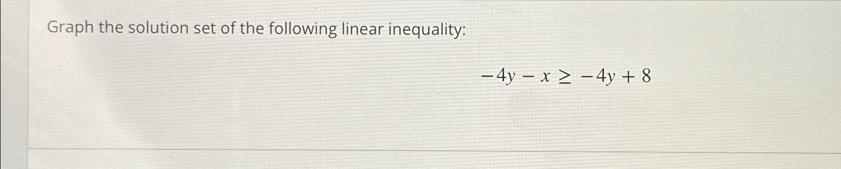 Solved Graph the solution set of the following linear | Chegg.com