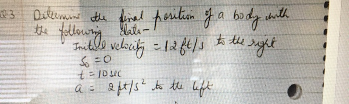 Solved with Dilemine the final I position of a body the | Chegg.com