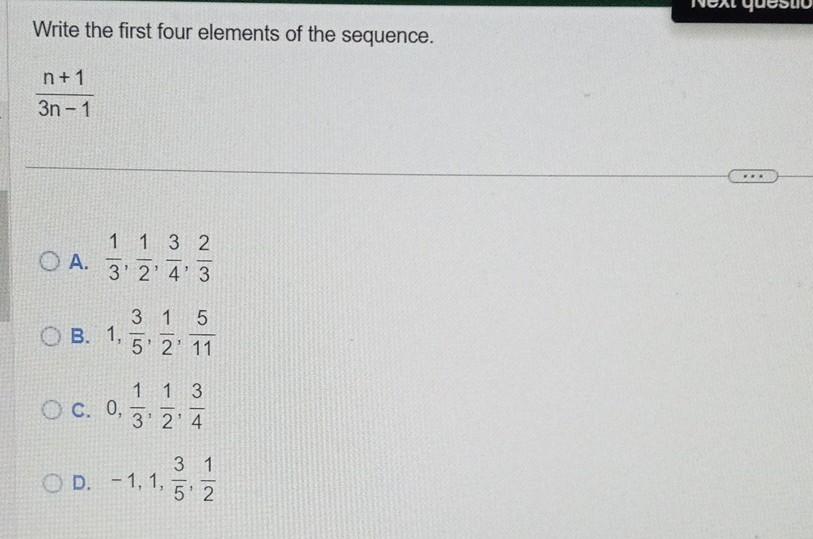 Solved Write the first four elements of the sequence. | Chegg.com