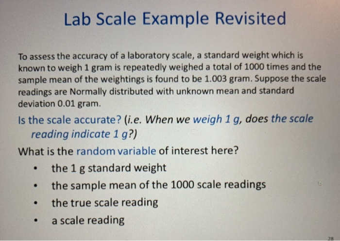 Solved Lab Scale Example Revisited To assess the accuracy of | Chegg.com