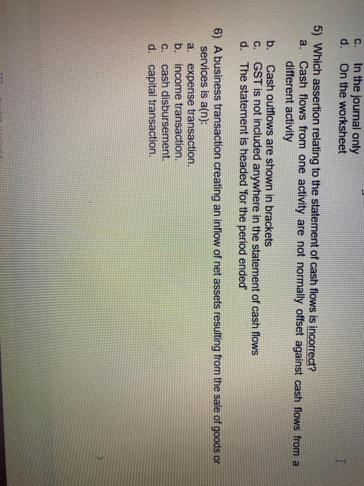 Solved Part I Multiple Choice Questions (each question 1 | Chegg.com