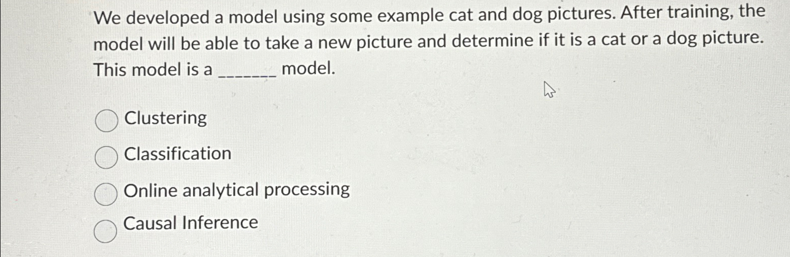 Solved We developed a model using some example cat and dog | Chegg.com