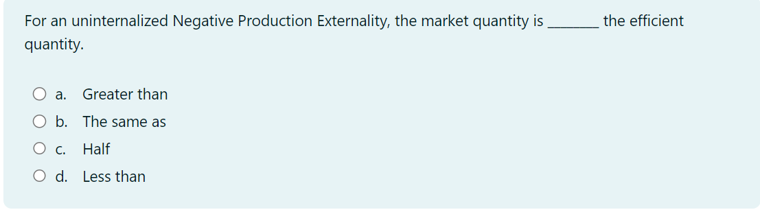 Solved For an uninternalized Negative Production | Chegg.com
