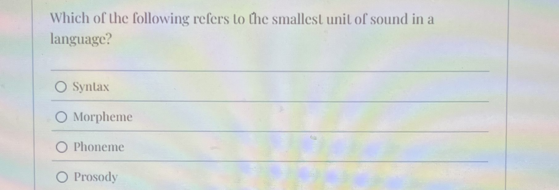 Solved Which of the following refers to the smallest unit of | Chegg.com