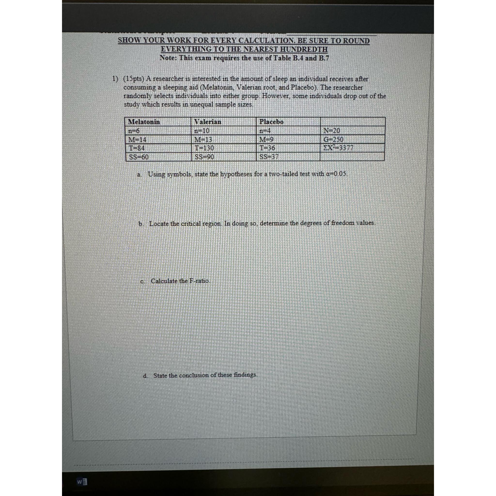 Solved SHOW YOUR WORK FOR EVERY CALCULATION. BE SURE TO | Chegg.com