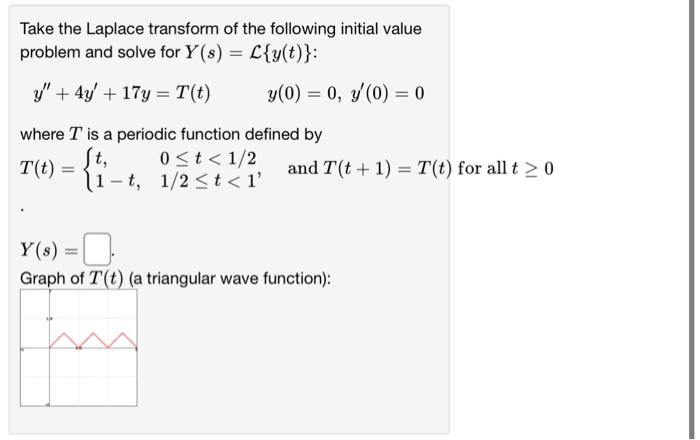 Solved Take the Laplace transform of the following initial | Chegg.com