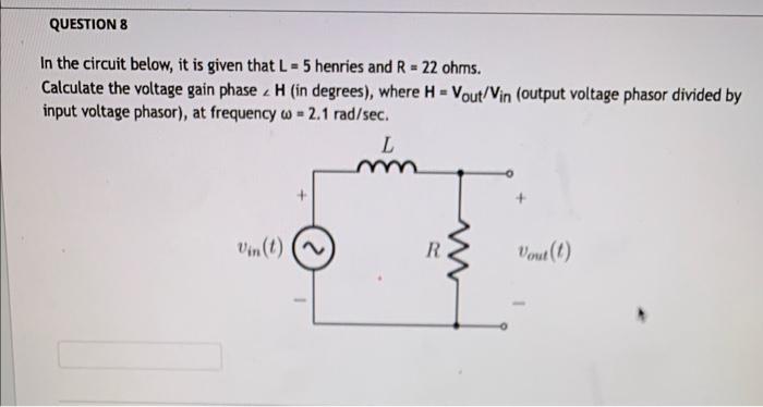 Solved In the circuit below, it is given that L=5 henries | Chegg.com