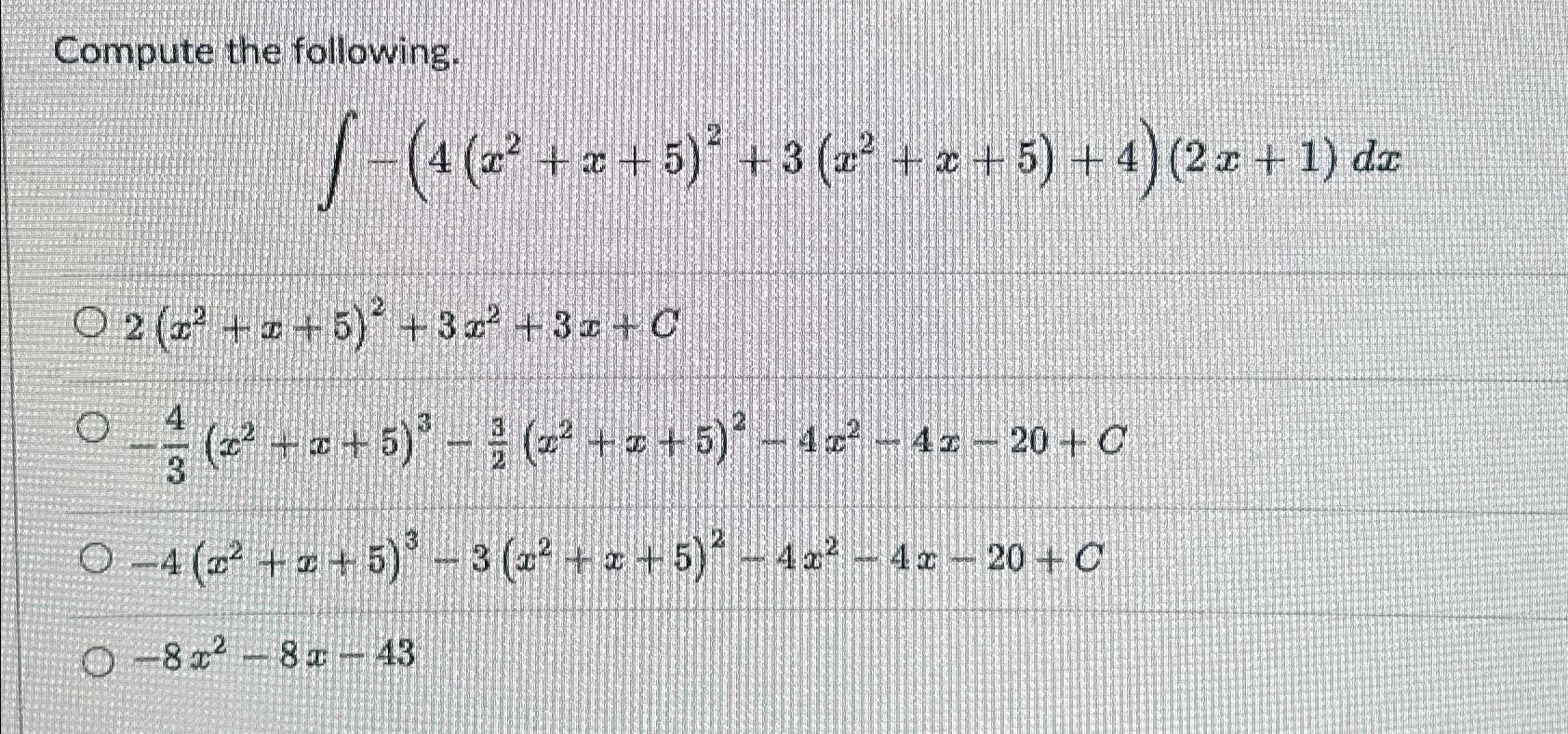 Solved Compute the | Chegg.com