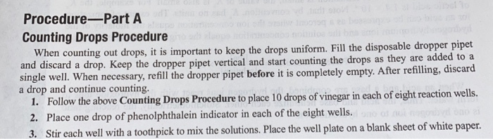 Solved Procedure-Part A Counting Drops Procedure When | Chegg.com