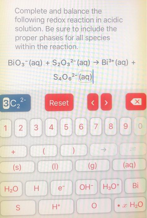 Solved Complete and balance the following redox reaction in | Chegg.com