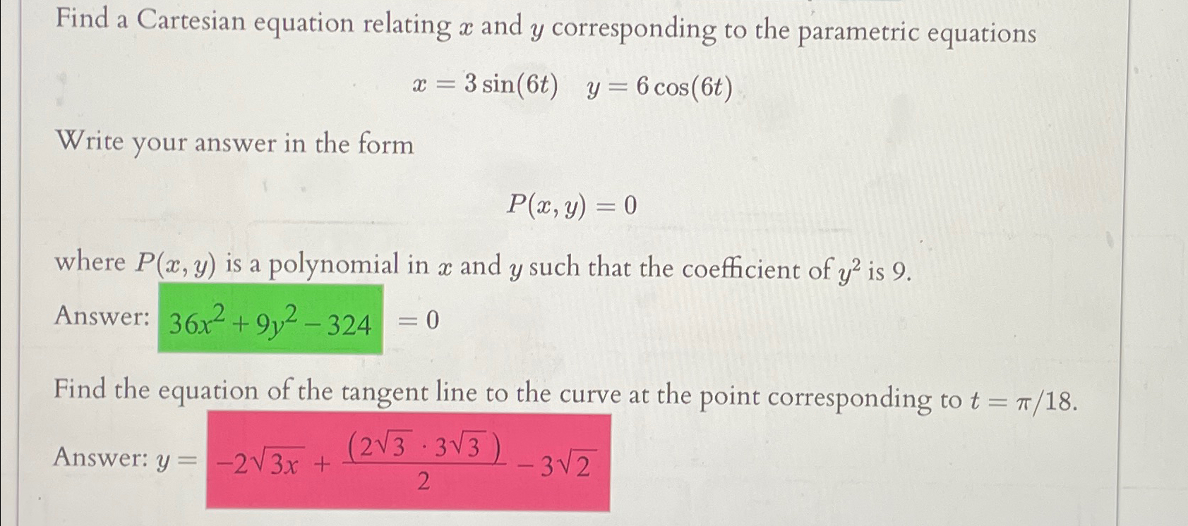 Solved Find a Cartesian equation relating x ﻿and y | Chegg.com