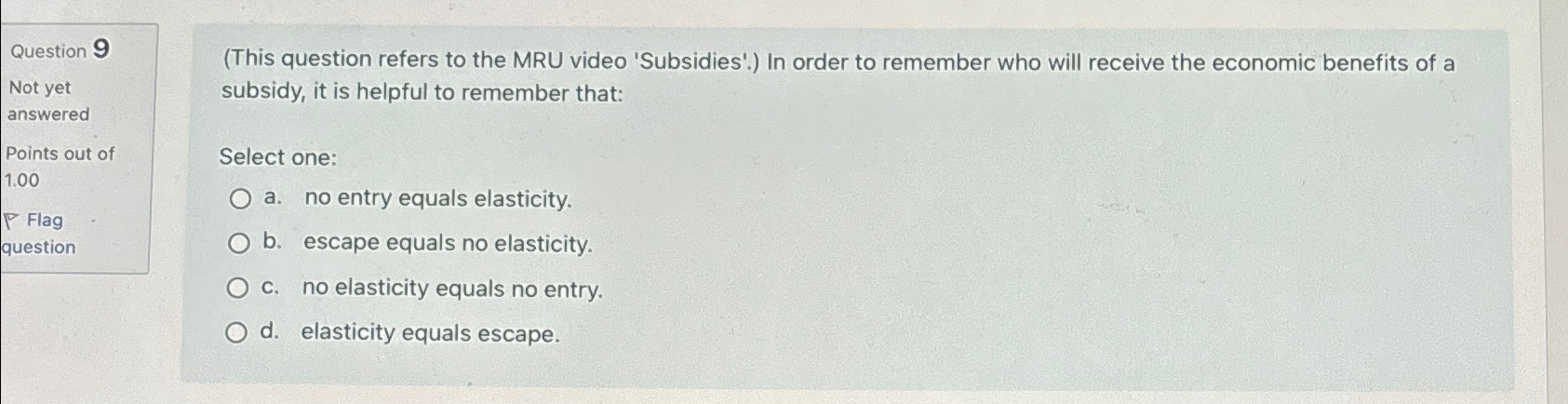 Solved Question 9Not yet answeredPoints out of 1.00Flag | Chegg.com Solved Question 9Not yet answeredPoints out of 1.00Flag | Chegg.com