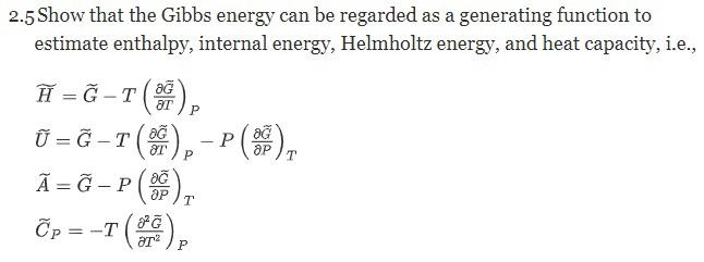 Solved 2.5 Show that the Gibbs energy can be regarded as a | Chegg.com