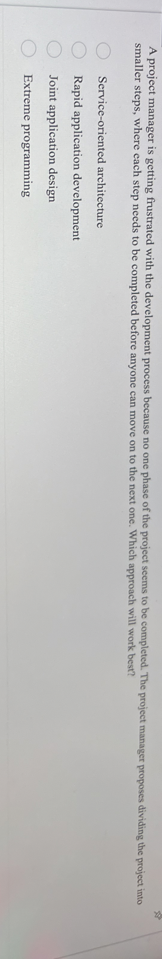 Solved A project manager is getting frustrated with the | Chegg.com