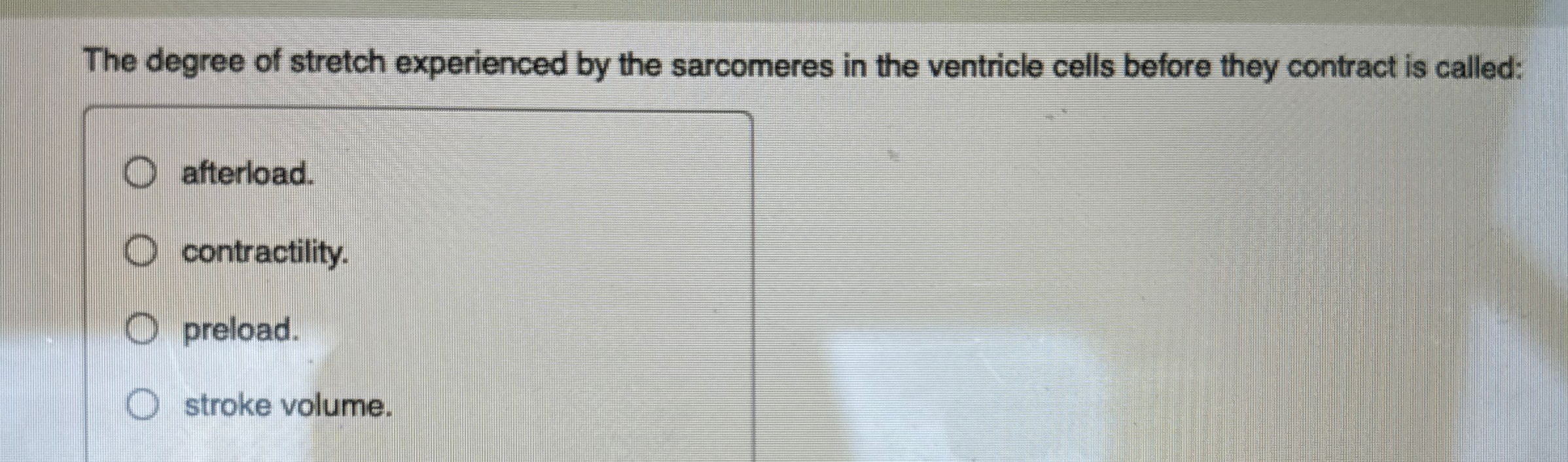 Solved The degree of stretch experienced by the sarcomeres | Chegg.com