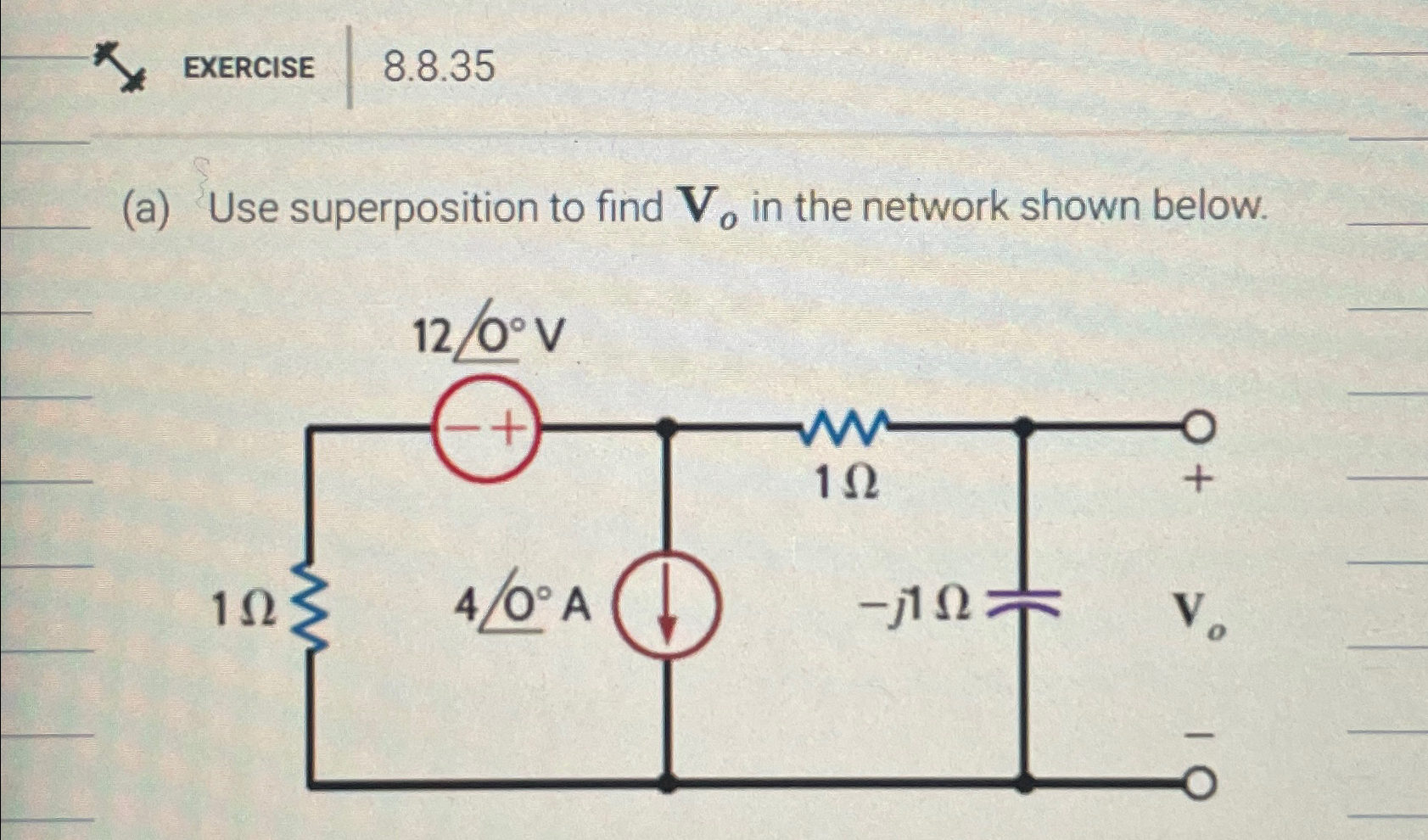 Solved EXERCISE8.8 .35(a) ﻿Use superposition to find Vo ﻿in | Chegg.com