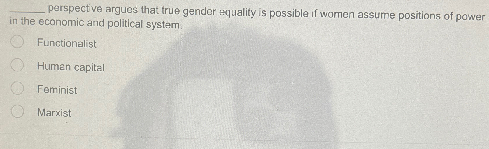 Solved perspective argues that true gender equality is | Chegg.com