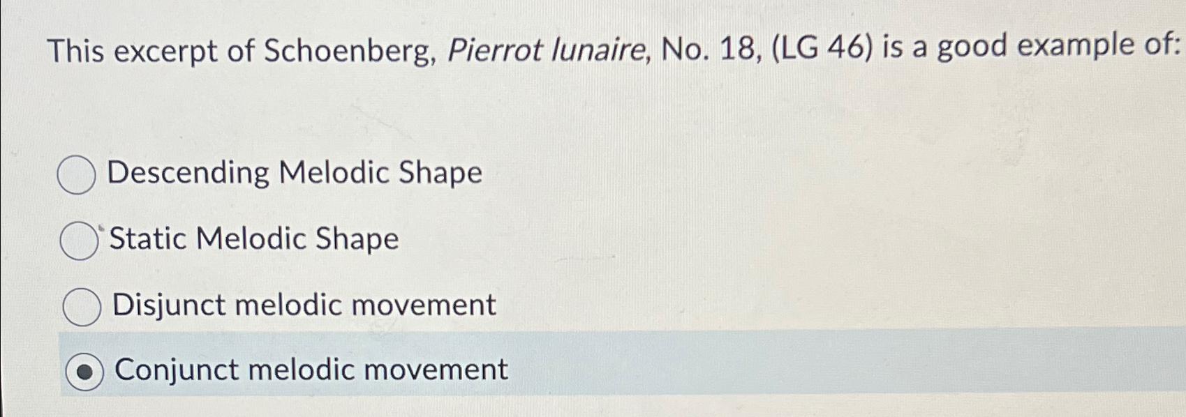 Solved This excerpt of Schoenberg, Pierrot lunaire, | Chegg.com