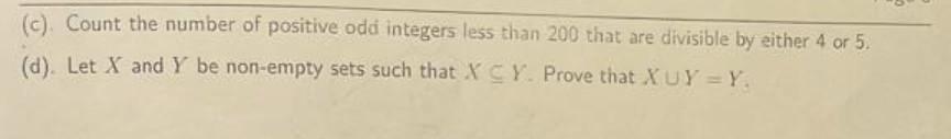 (c). Count the number of positive odd integers less | Chegg.com