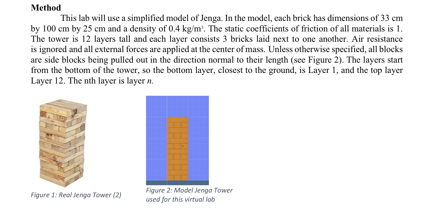 Solved Find the centre of mass of the jenga tower after the | Chegg.com