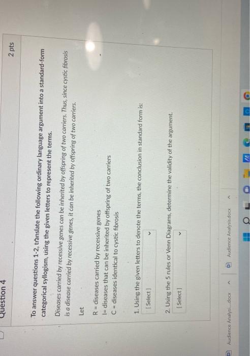 Solved To answer questions 1-2, translate the following | Chegg.com