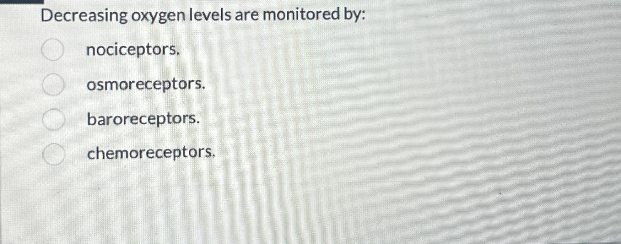 Decreasing oxygen levels are monitored | Chegg.com