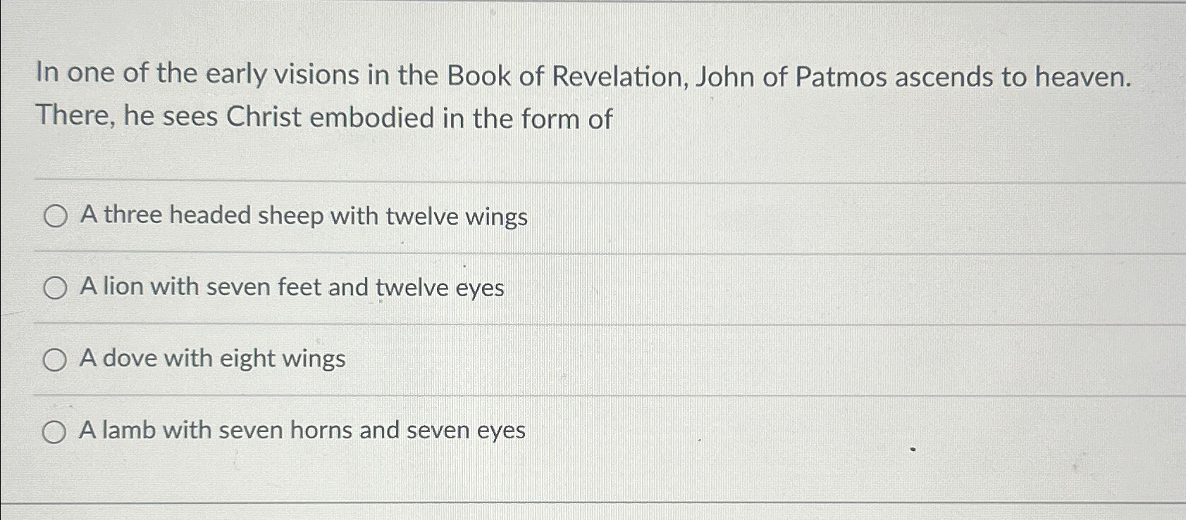 Solved In one of the early visions in the Book of | Chegg.com