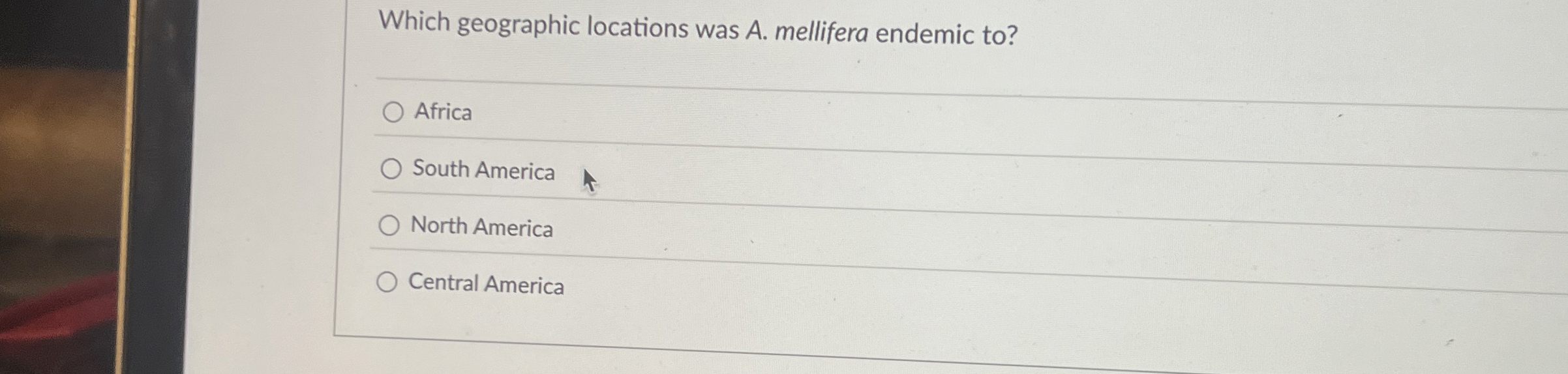 Solved Which geographic locations was A. ﻿mellifera endemic | Chegg.com